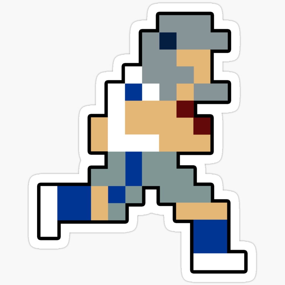 8-Bit Dallas Retro Pixel Football Player Sticker Phone Decal Water ...