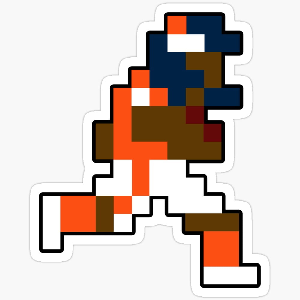 8-Bit Denver Retro Pixel Football Player Sticker Phone Decal Water ...