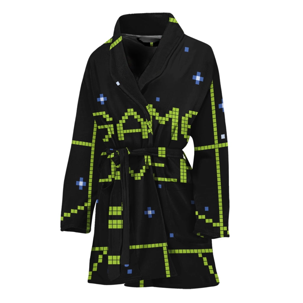 8-Bit Game Over Women Bathrobe One Size Univeral Fits, Retro Game 8-Bit ...