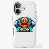 8-Bit Gingerbread Pumping Iron Pixel Art iPhone Case with iPhone 17 to ...