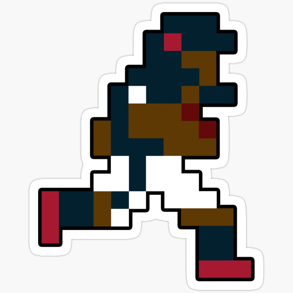 8-Bit Houston Retro Pixel Football Player Sticker Phone Decal Water ...