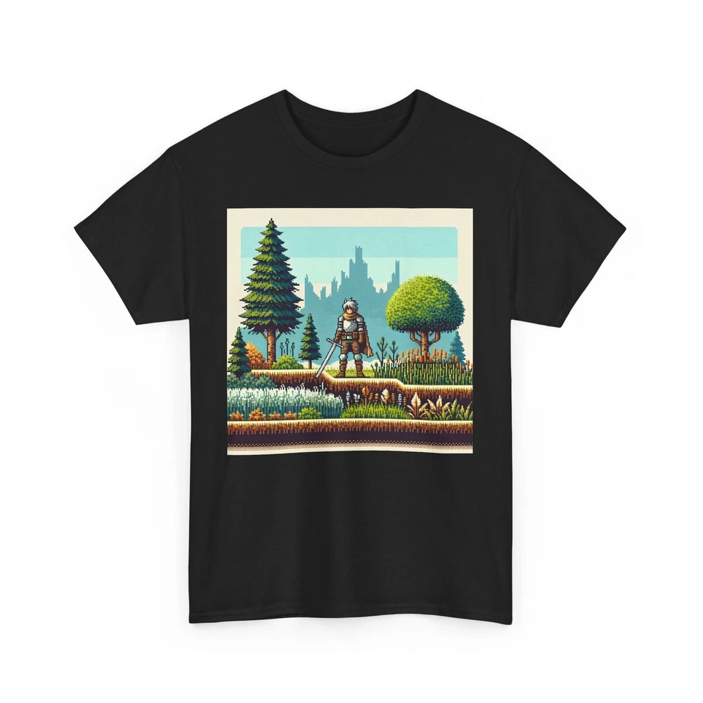 8-Bit Knight Adventure Retro Gamer Pixel Art Fantasy Style Unisex T ...