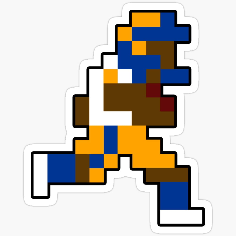 8-Bit Los Angeles Retro Pixel Football Player Sticker Phone Decal Water ...