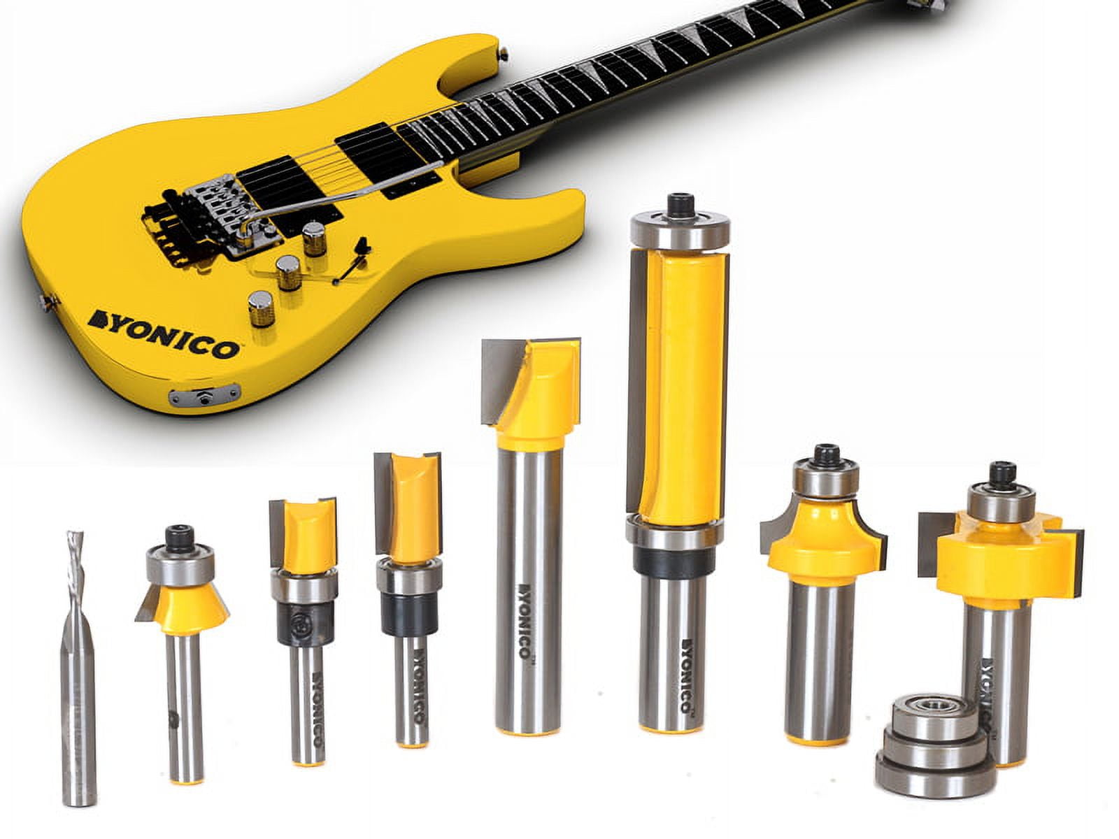 8 Bit Luthier Electric Guitar Router Bit Set - 1/2" & 1/4" Shank ...