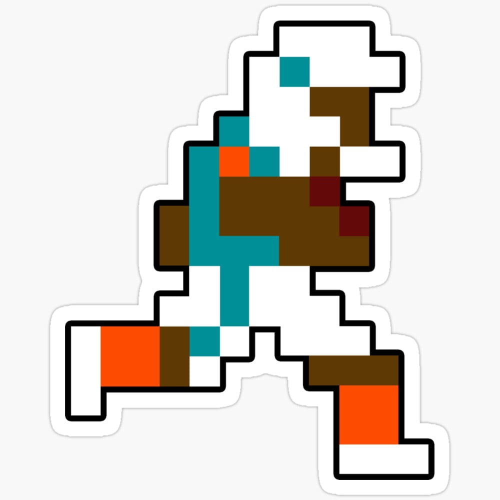 8-Bit Miami Retro Pixel Football Player Sticker Phone Decal Water ...