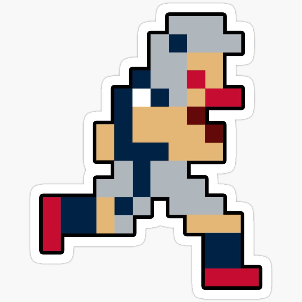 8-Bit New England Retro Pixel Football Player Sticker Phone Decal Water ...