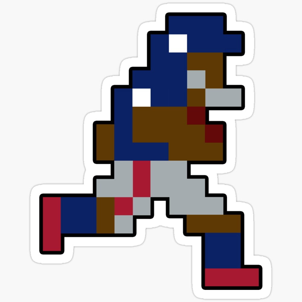 8-Bit New York Retro Pixel Football Player Sticker Phone Decal Water ...