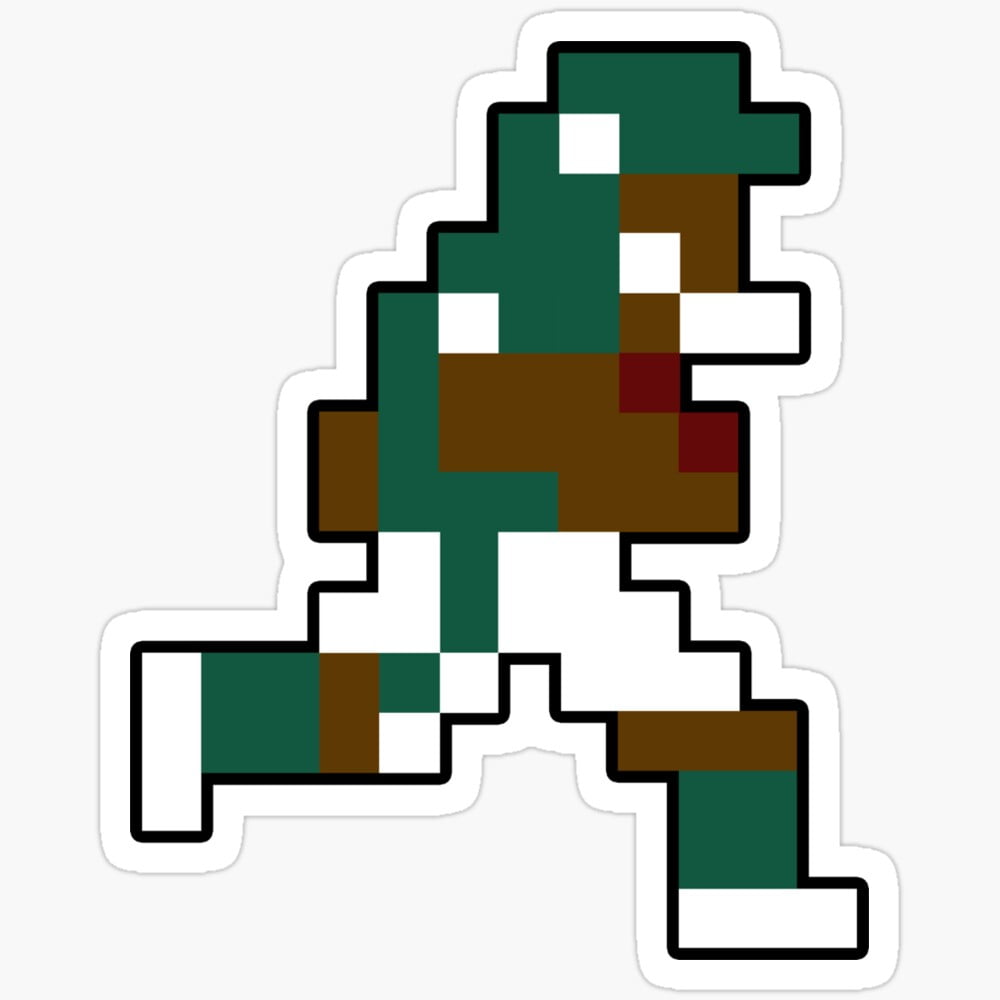 8-Bit New York Retro Pixel Football Player Sticker Phone Decal Water Bottle Stickers Car Decals ...