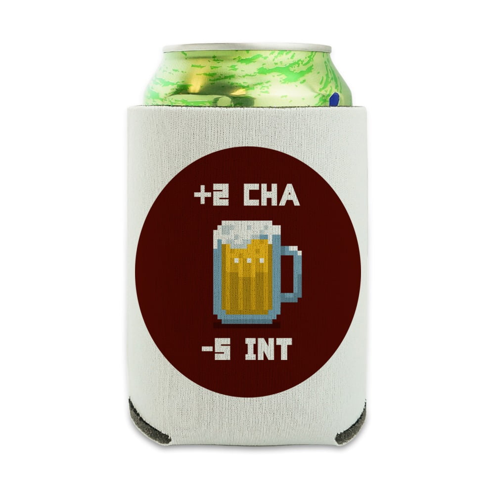 8-Bit Pixel Retro Beer Charisma Buff Gamer Game Can Cooler - Drink ...