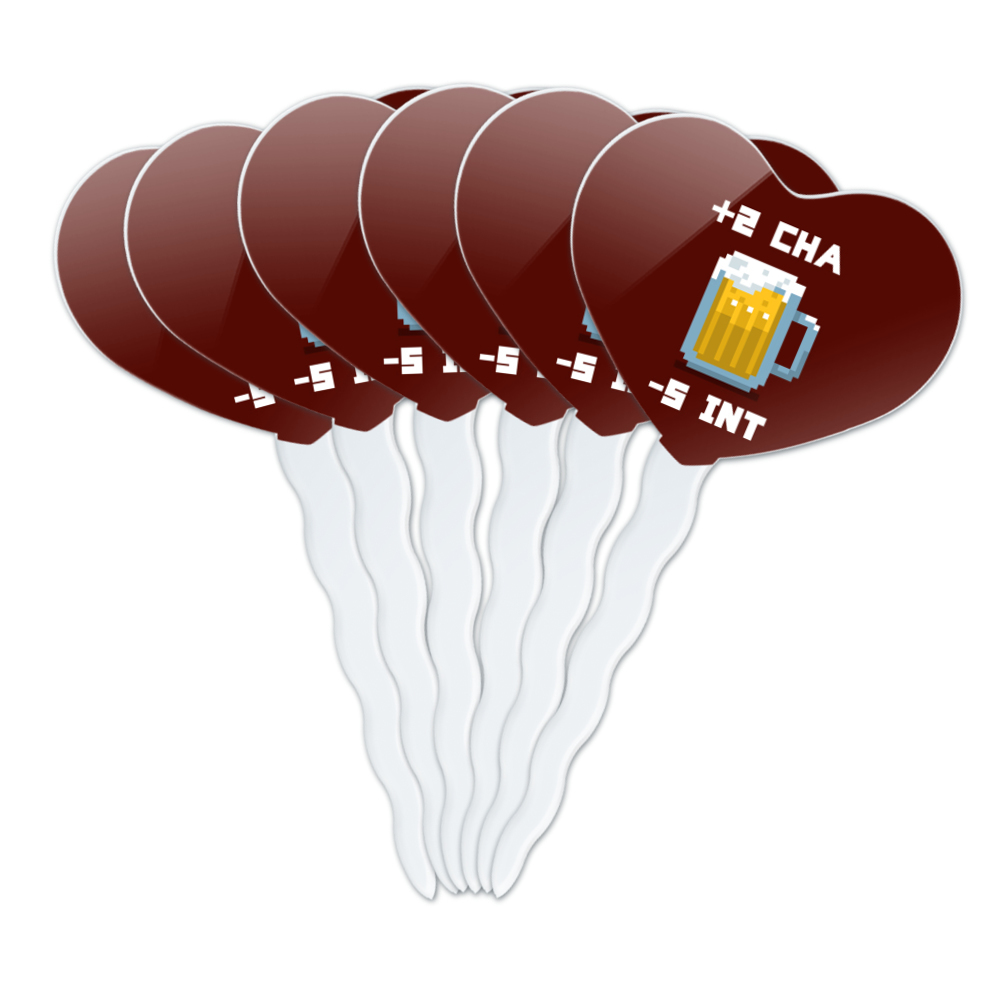 8-Bit Pixel Retro Beer Charisma Buff Gamer Game Heart Love Cupcake ...