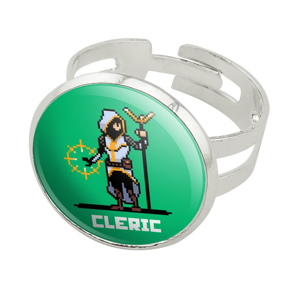 8-Bit Retro Pixel Cleric Priest Healer Games RPG Silver Plated ...