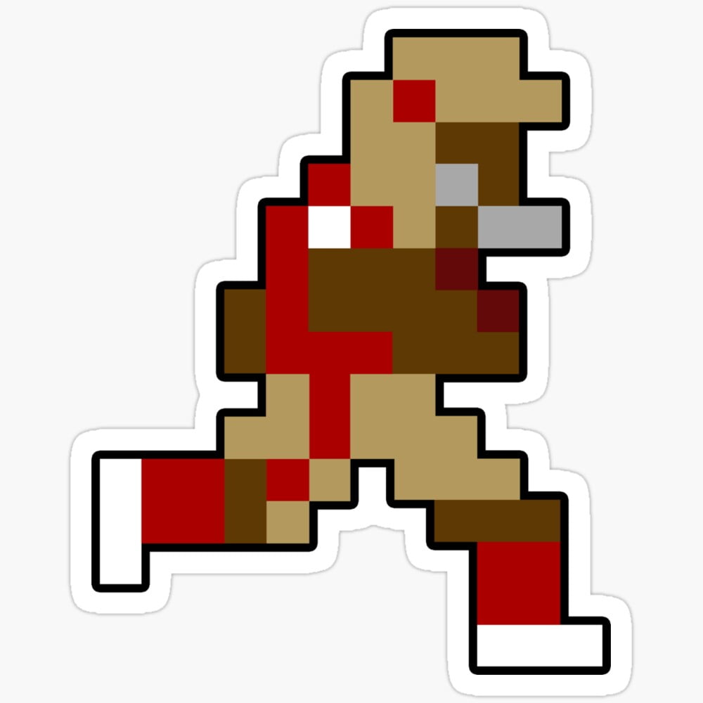 8-Bit San Francisco Retro Pixel Football Player Sticker Phone Decal ...