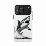 8 Bit Shark Minimalist Gray Pixel Retro iPhone Case with iPhone 17 to ...