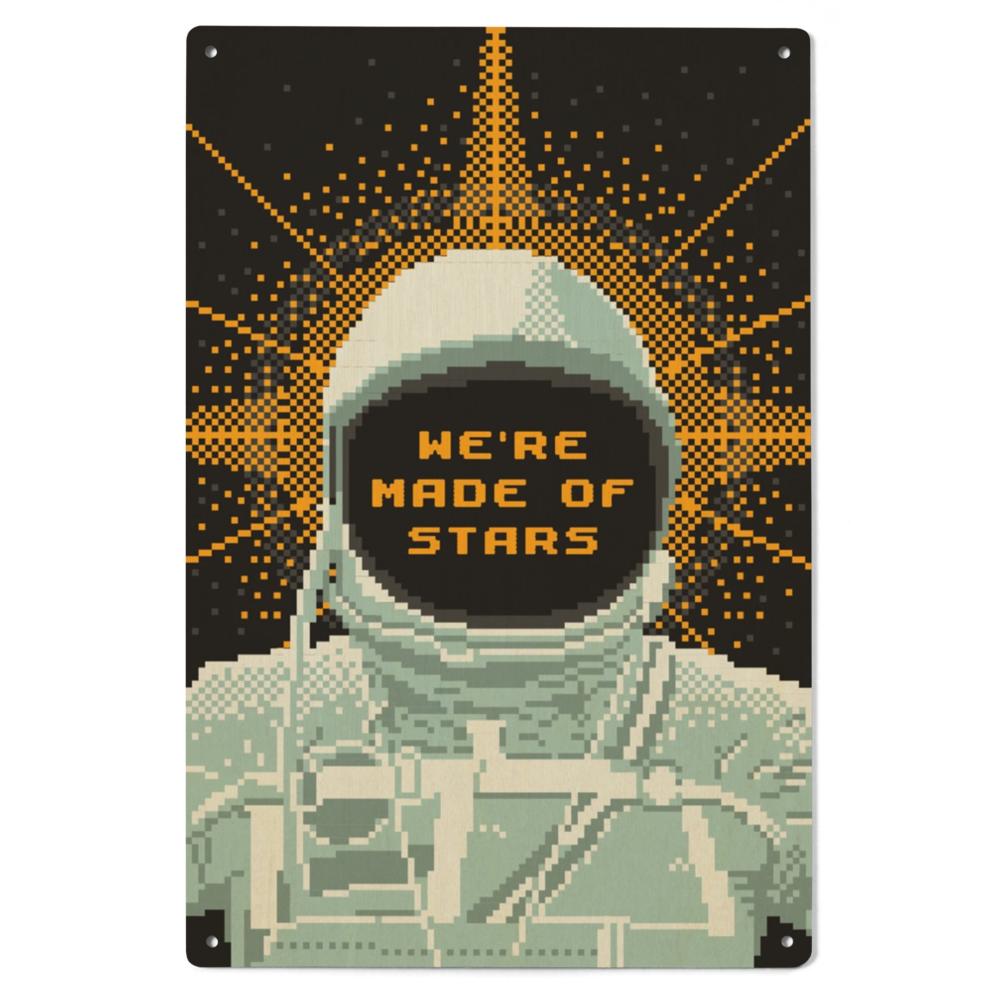 8-Bit Space Collection, Astronaut, We Are Made Of Stars Birch Wood Wall ...