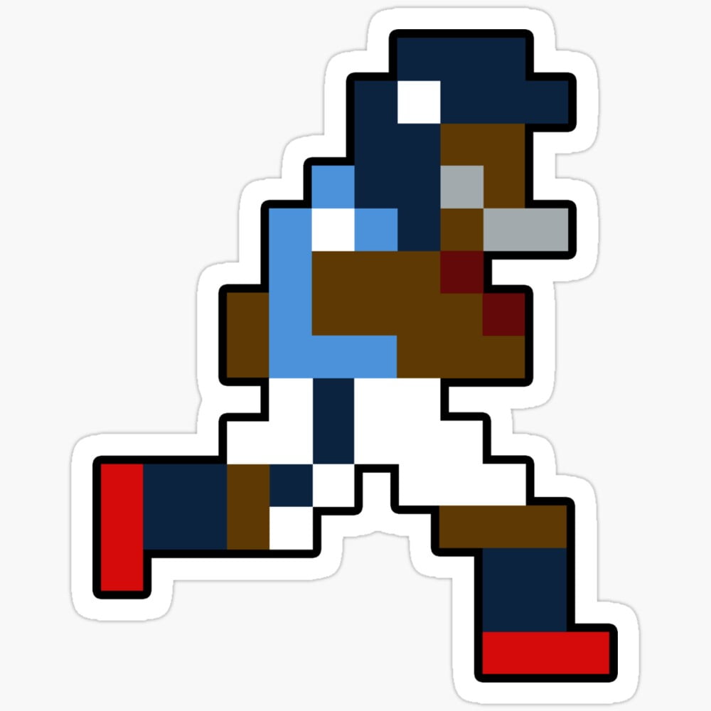 8-Bit Tennessee Retro Pixel Football Player Sticker Phone Decal Water ...