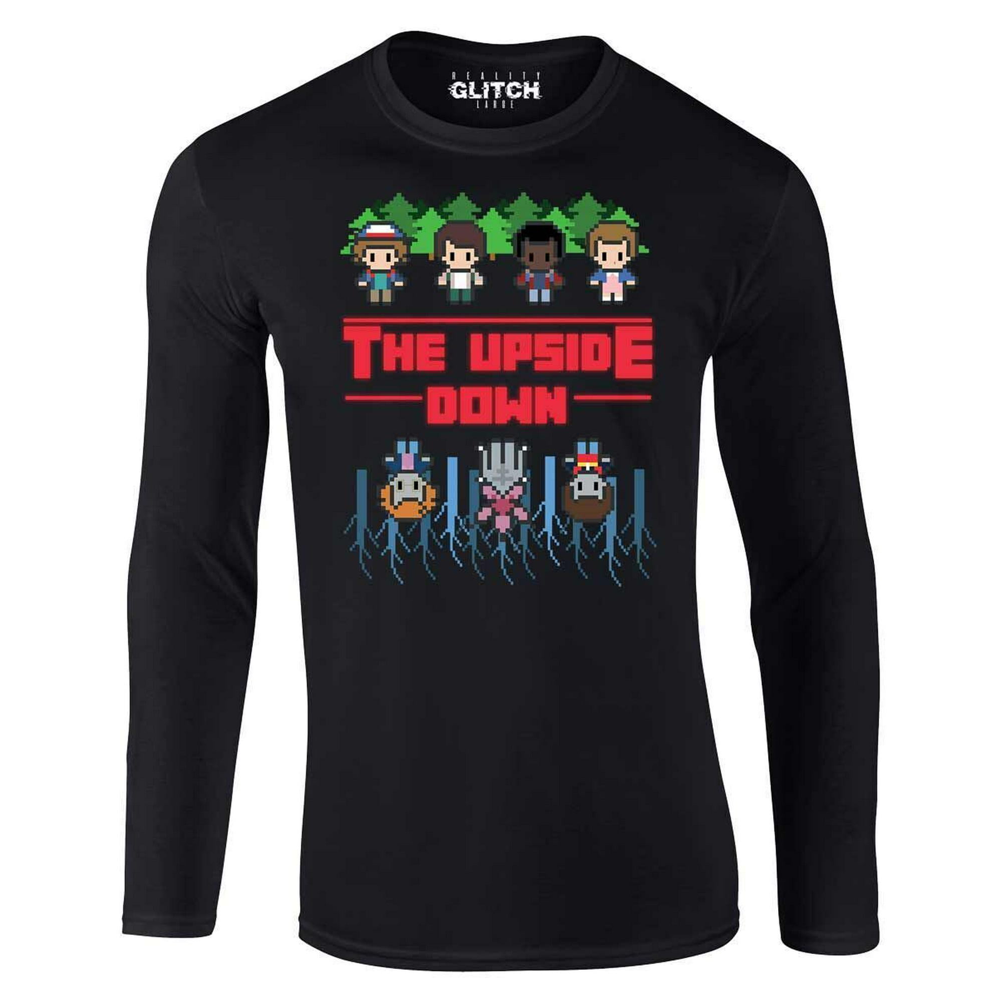 8-Bit Upside Down Long Sleeve Men's T-Shirt - TV Horror - Walmart.com