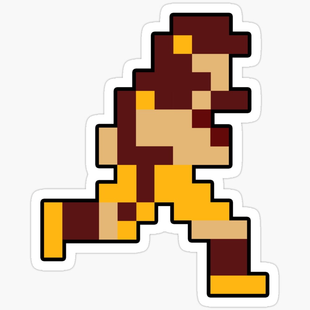 8-Bit Washington Retro Pixel Football Player Sticker Phone Decal Water ...