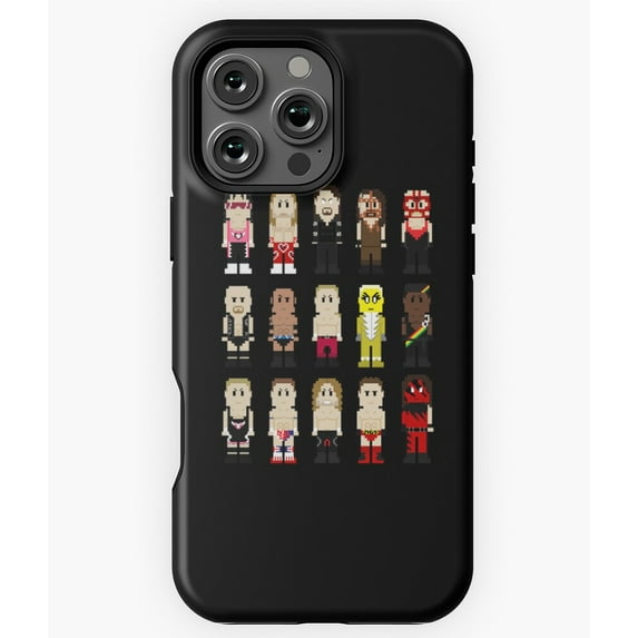 8-Bit Wrestlers Retro Gaming Pixel Art Phone Case for iPhone 16 15 14 ...