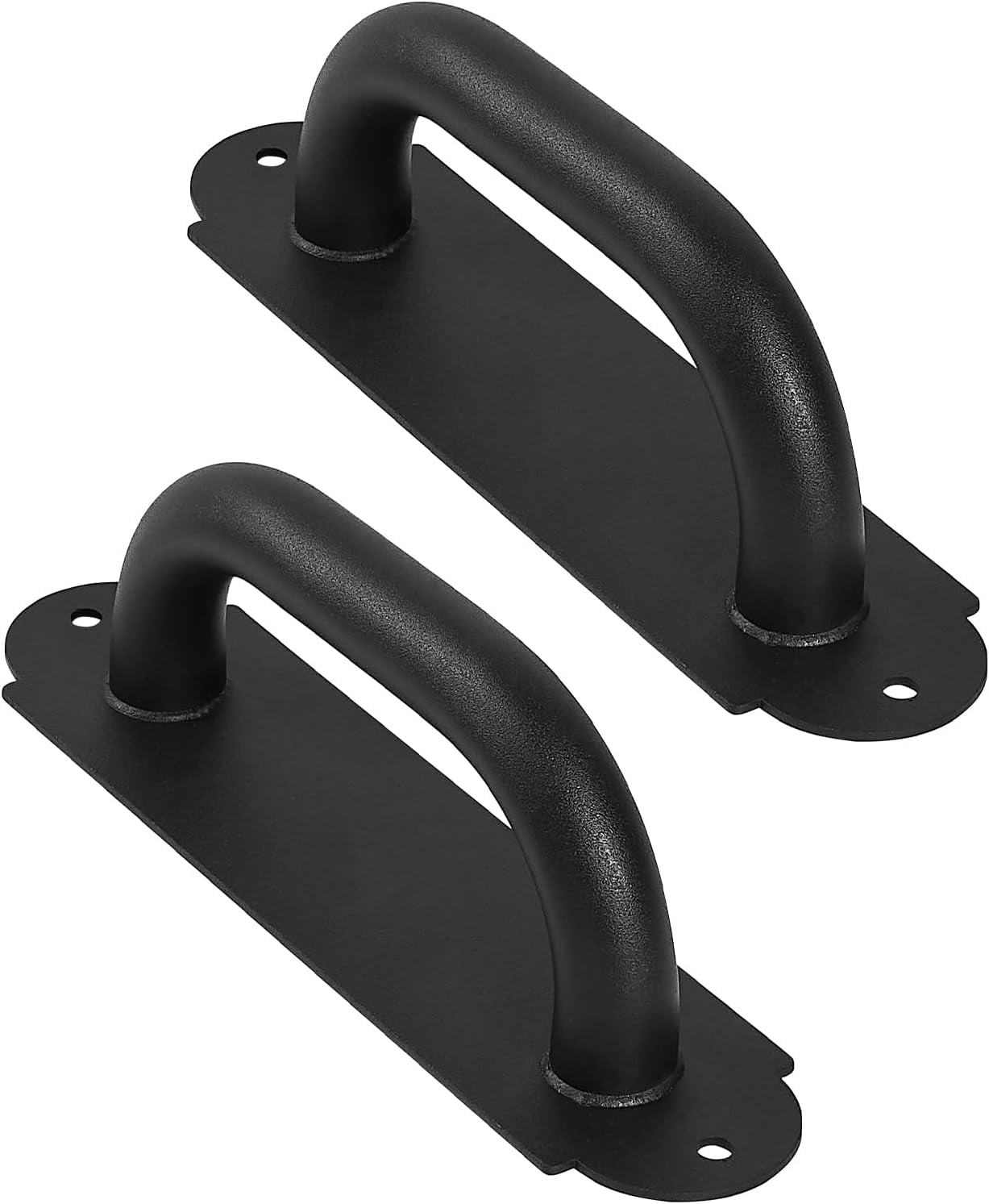 8'' Black Heavy Duty Barn Door Pull Handles 2 Pack, Outdoor Metal Power ...