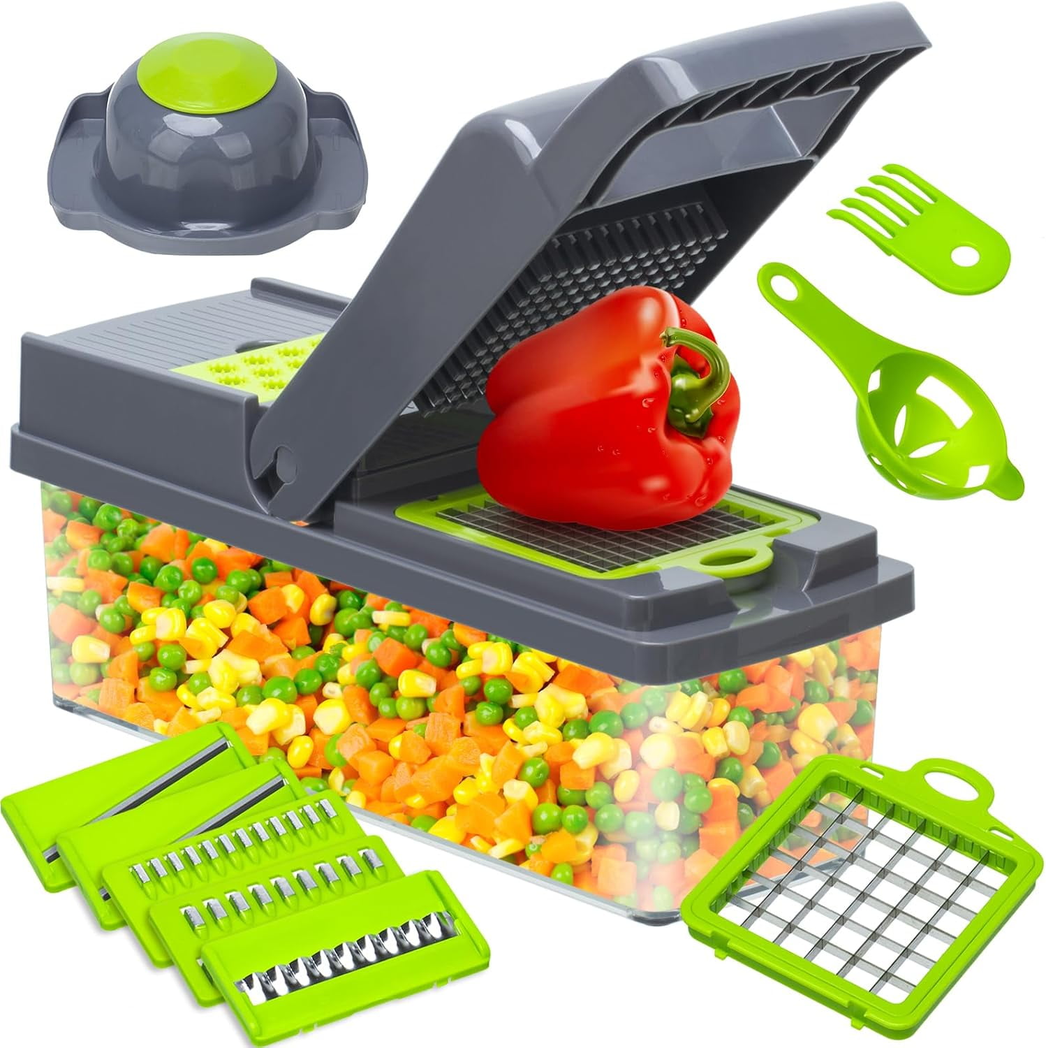 8 Blade Multifunction Vegetable Chopper, Dicer, Cutter, Onion Cutter ...