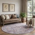 8' Blue and Red Round Floral Power Loom Distressed Area Rug - Walmart.com
