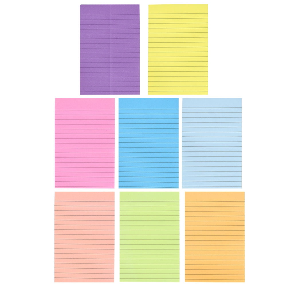 8 Books Office School Fluorescent Paper Horizontal Line Sticky Notes ...