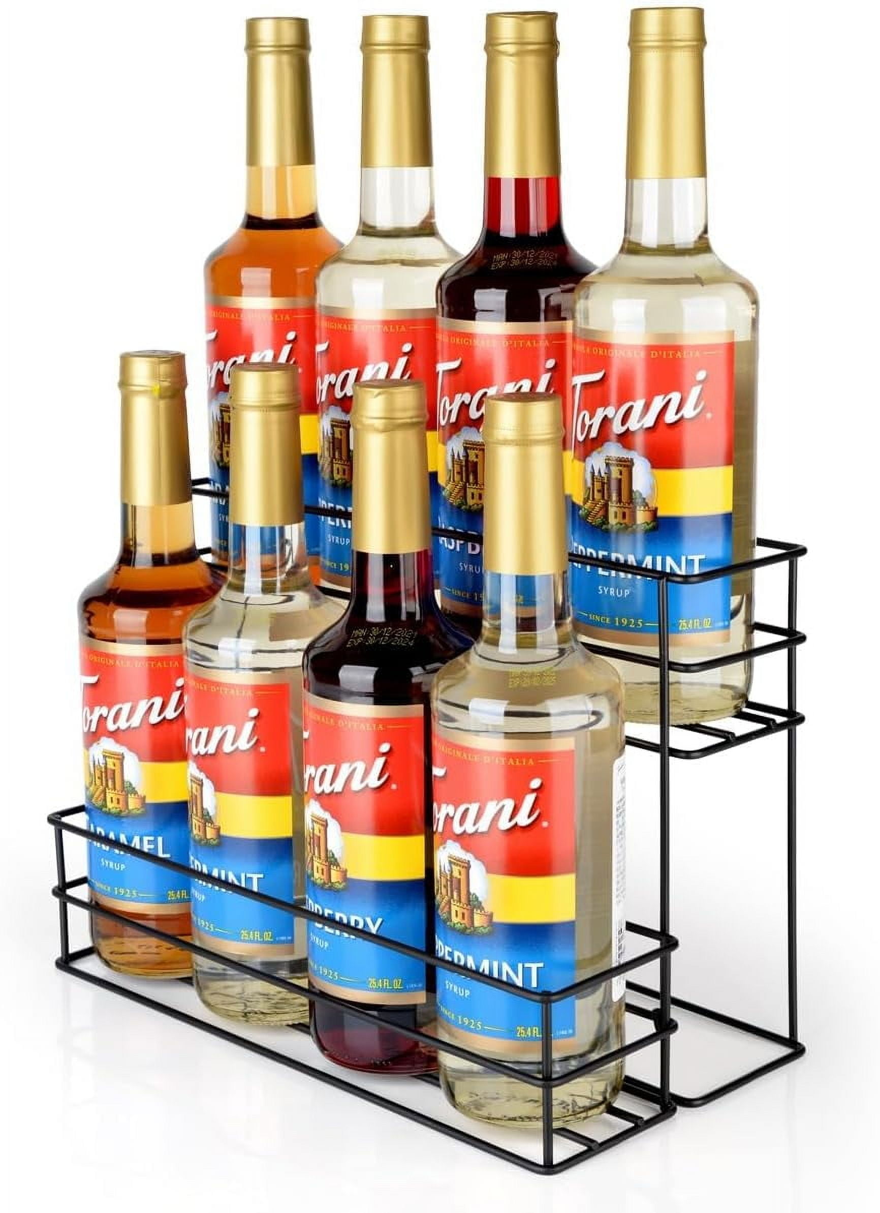 8 Bottle Capacity Coffee Syrup Organizer 2 Tier Coffee Syrup Stand ...