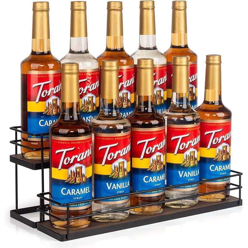 8 Bottle Capacity Coffee Syrup Organizer 2 Tier Coffee Syrup Stand ...