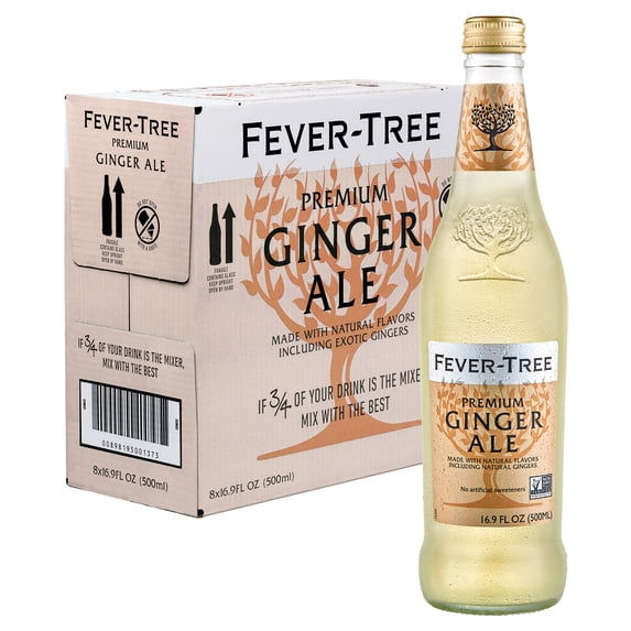 Fever-Tree Ginger Ale, 8 Bottles Pack, 16.9 fl oz Each, Non-GMO, No ...