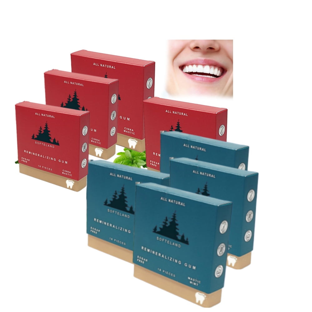 8 Box/144 Pcs Underbrush Remineralizing Chewing Gum-Organic Mastic Mint ...