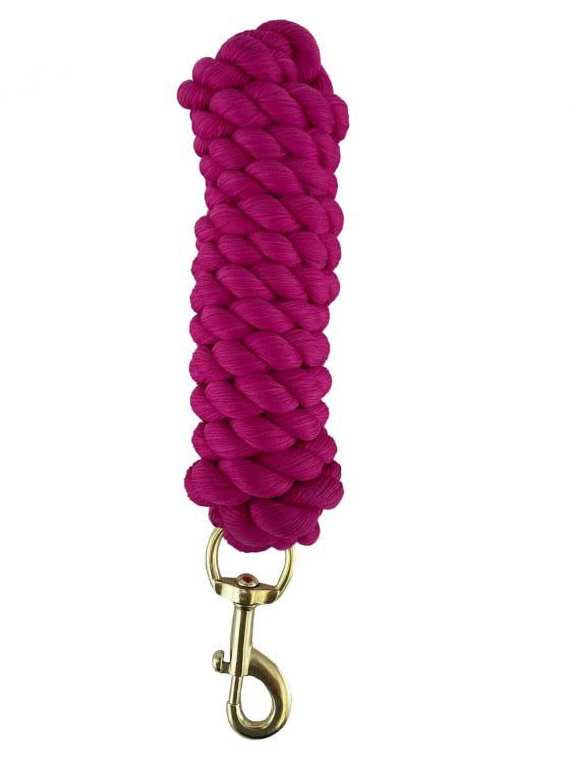 8' Braided Cotton Lead Rope w/ Brass Plated Snap (Pink) - Walmart.com
