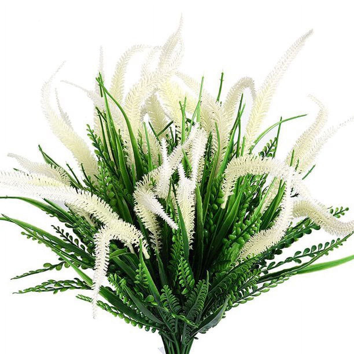 8 Branch Artificial Bristlegrass Greenery in Pots Faux Potted Herbs ...