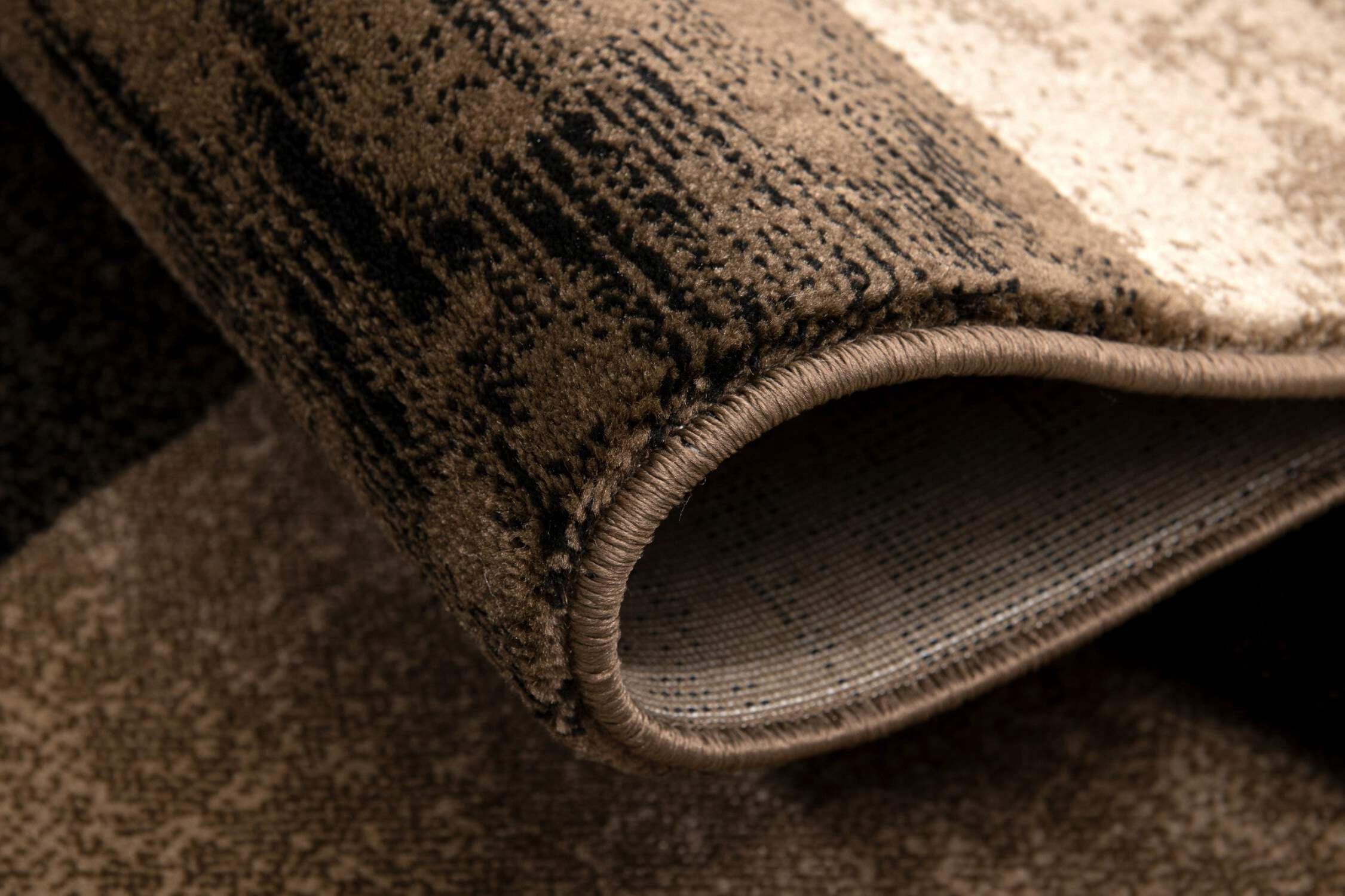 8' Brown Black and Tan Geometric Power Loom Runner Rug - Walmart.com