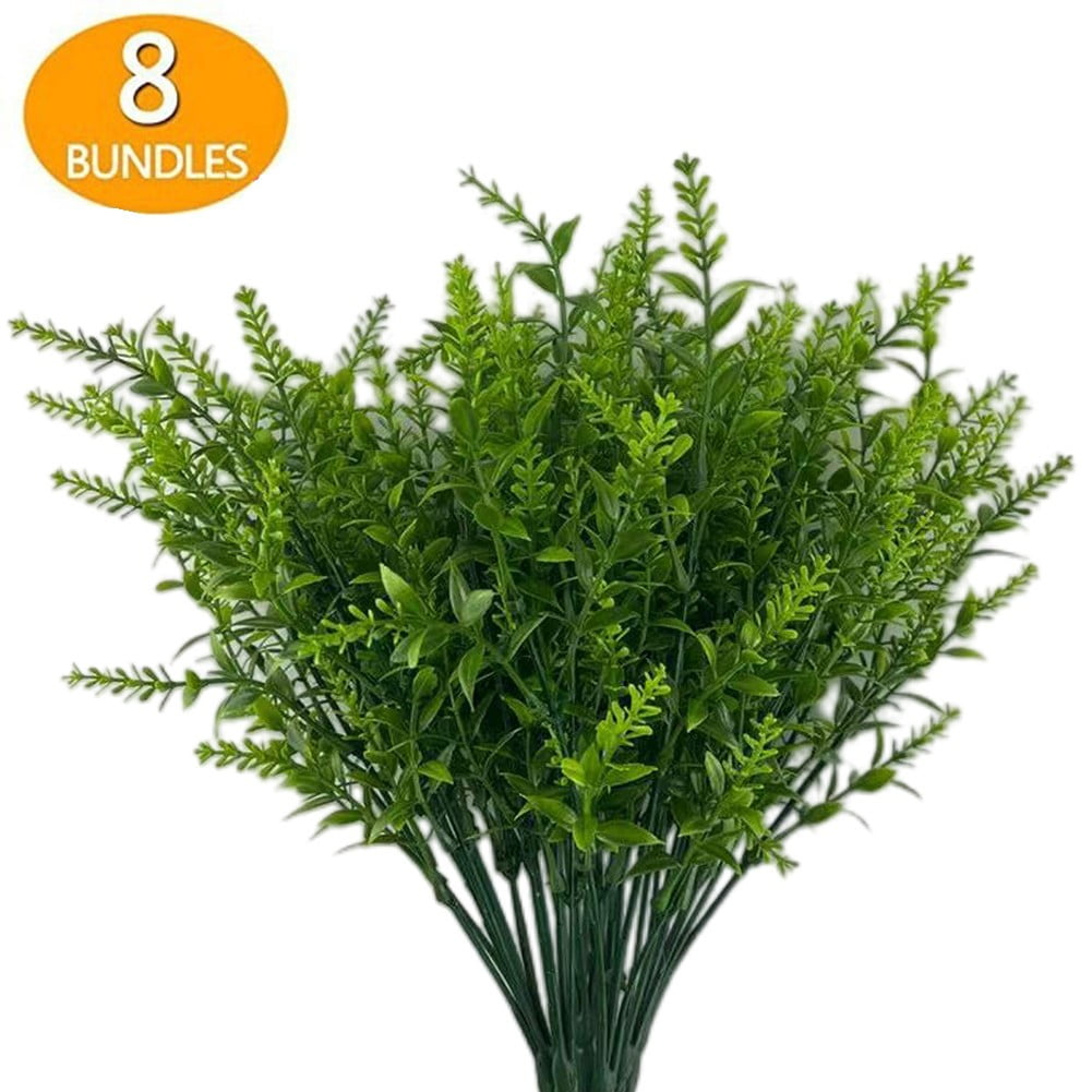 8 Bunches Artificial Flowers Plastic Fake Plants In&Outdoor Home Garden ...