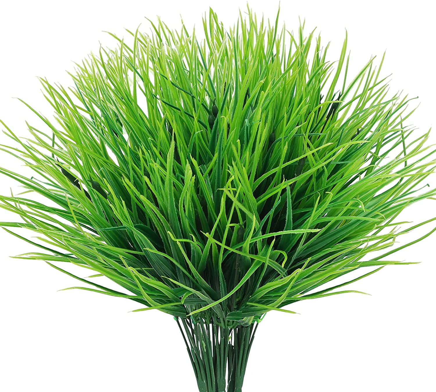 8 Bundle Artificial Grass Plants Bushes Faux Plastic Fake Wheat Grass ...