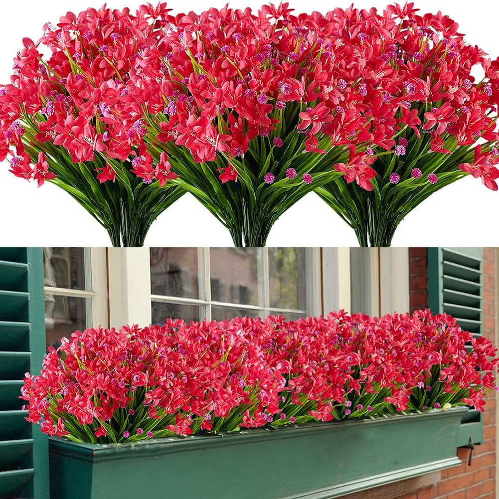 8 Bundles Artificial Daffodils Flower Fake Artificial Greener Faux ...