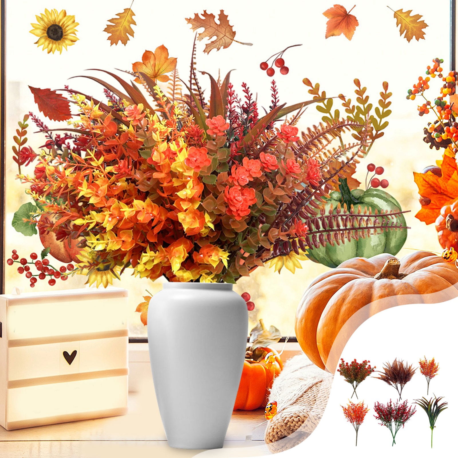 8 Bundles Artificial Fall Flowers Fake Fall Lavender Flowers,2025 New ...