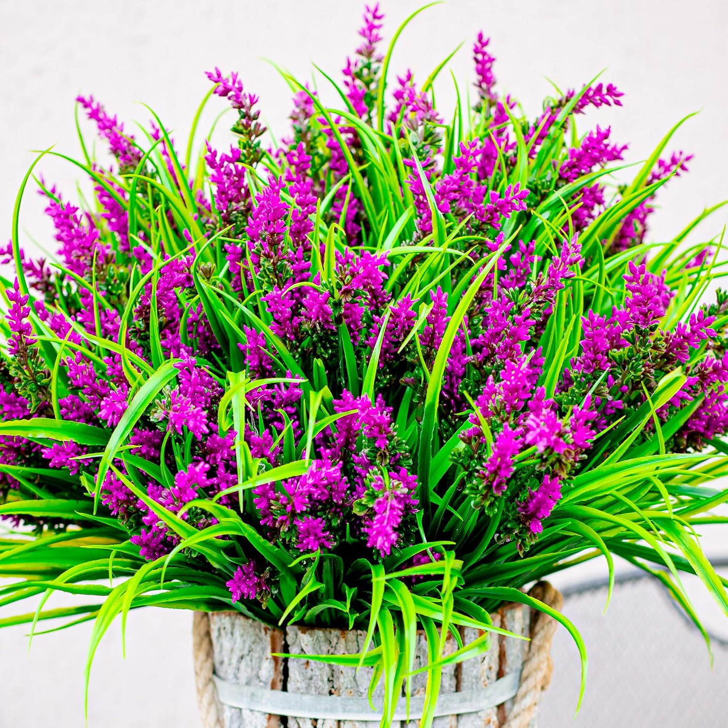8 Bundles Artificial Flowers for Outdoors Fake Lavender Plastic Faux ...