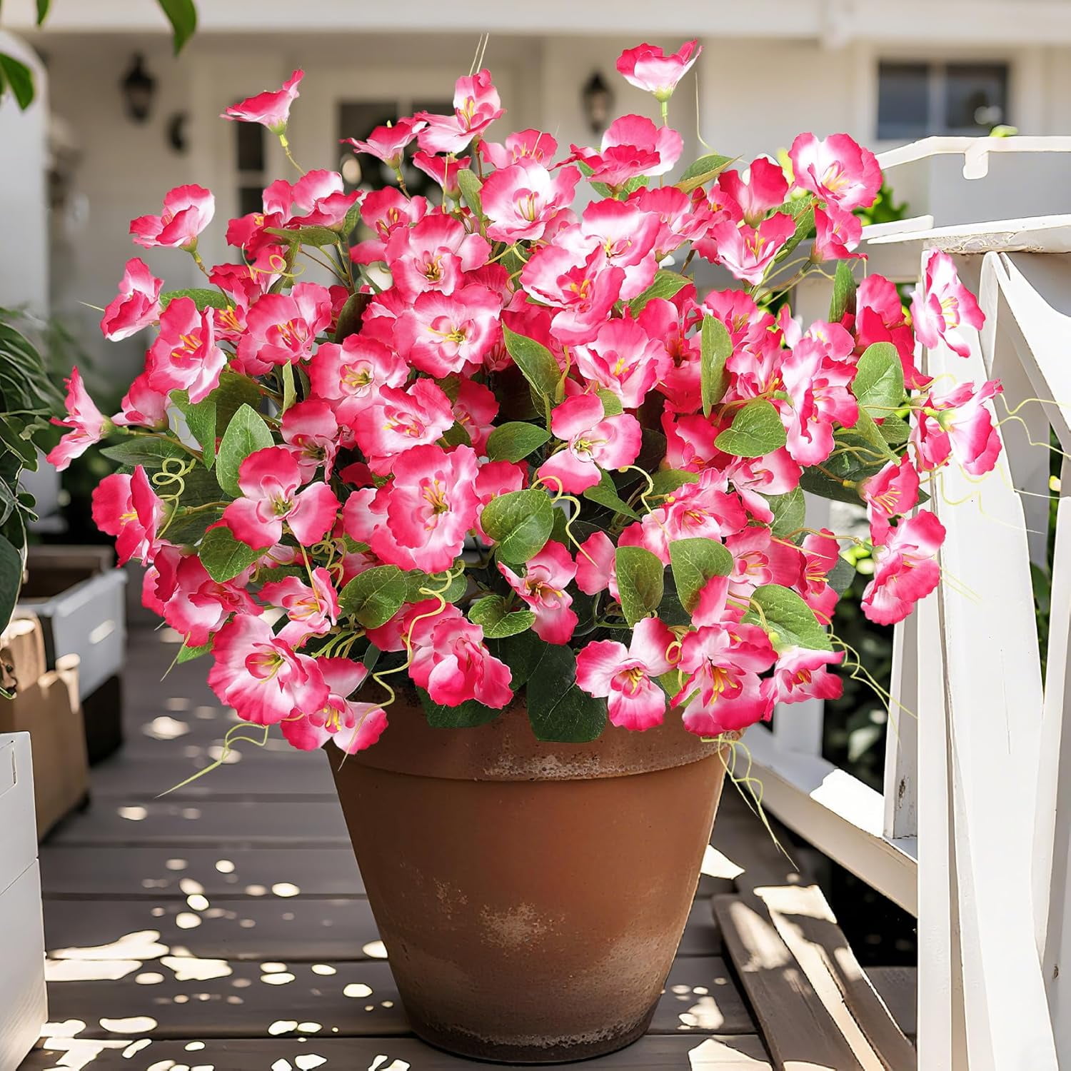 8 Bundles Fake Silk Flowers, Artificial Hibiscus Flowers for Outdoors ...