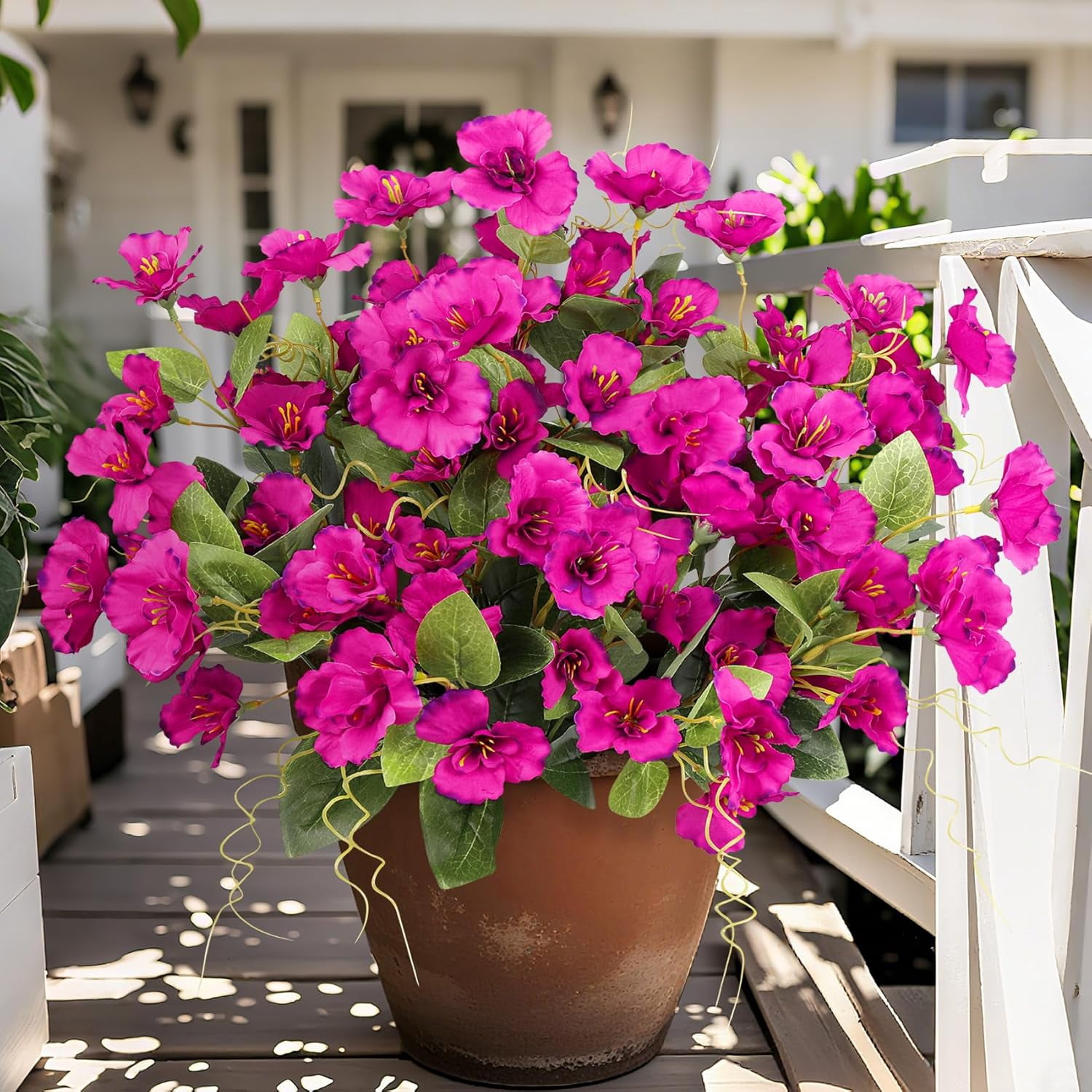 8 Bundles Fake Silk Flowers, Artificial Hibiscus Flowers for Outdoors ...