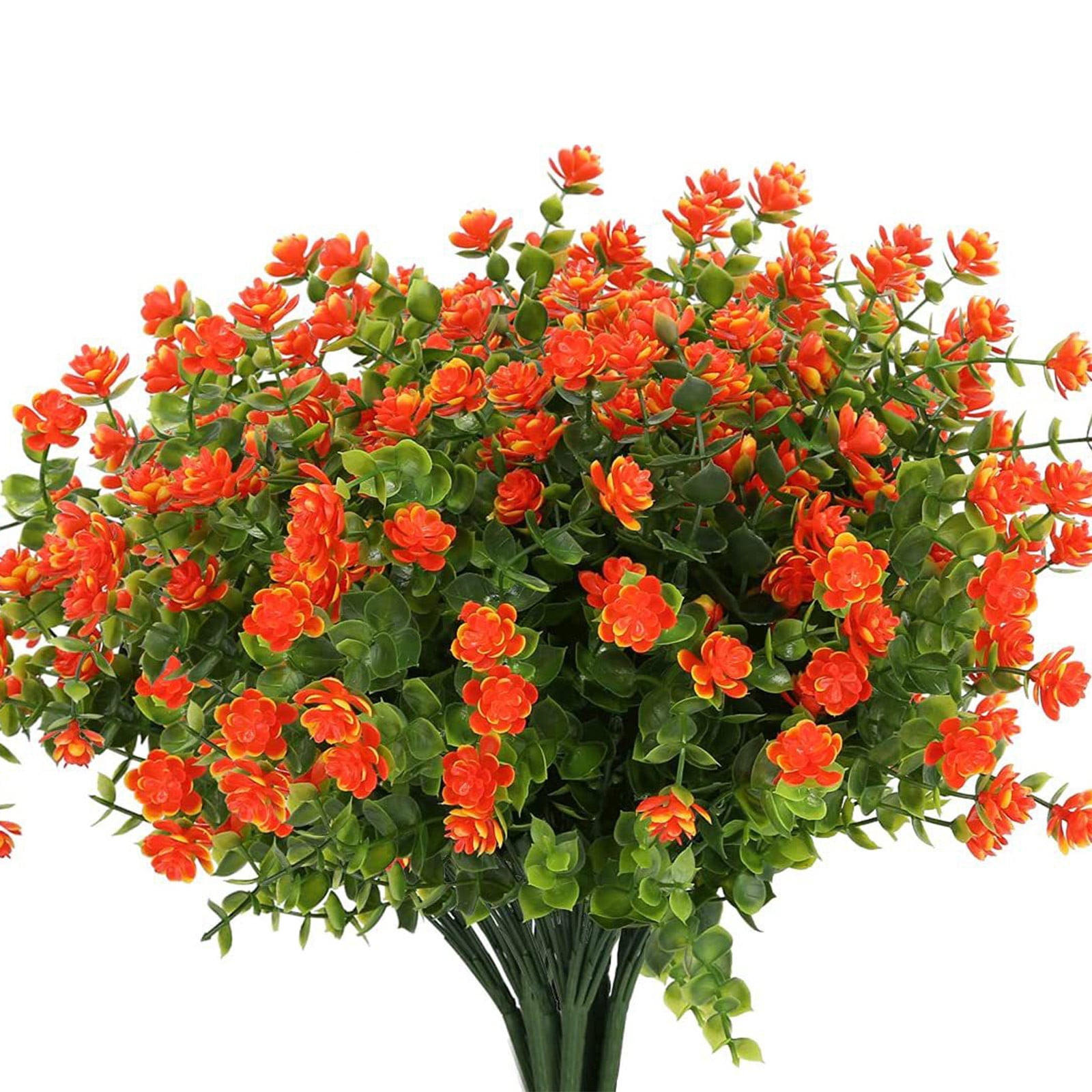 8 Bundles Outdoor Artificial Flowers UV Resistant Boxwood For Indoor ...