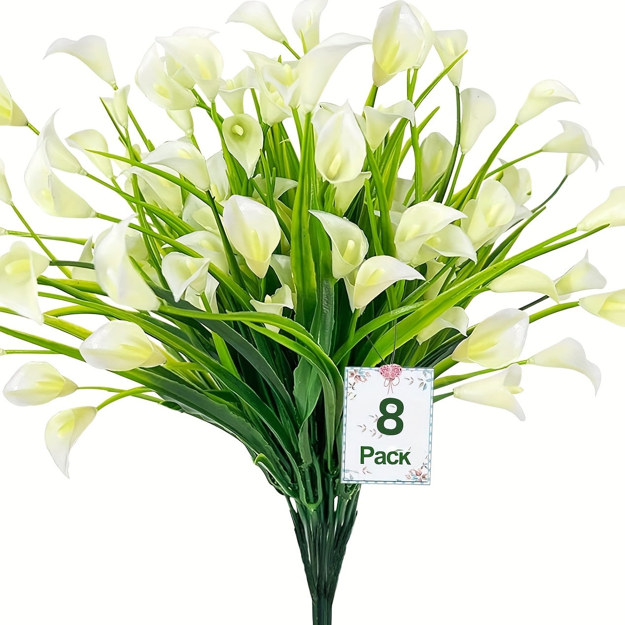 8 Bundles Simulation Water Lily Outdoor Artificial Flowers, UV ...