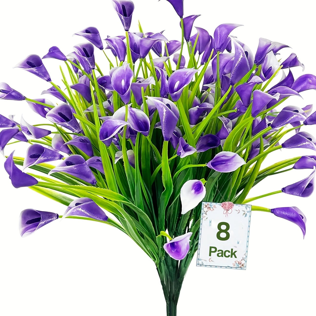 8 Bundles Simulation Water Lily Outdoor Artificial Flowers, UV ...