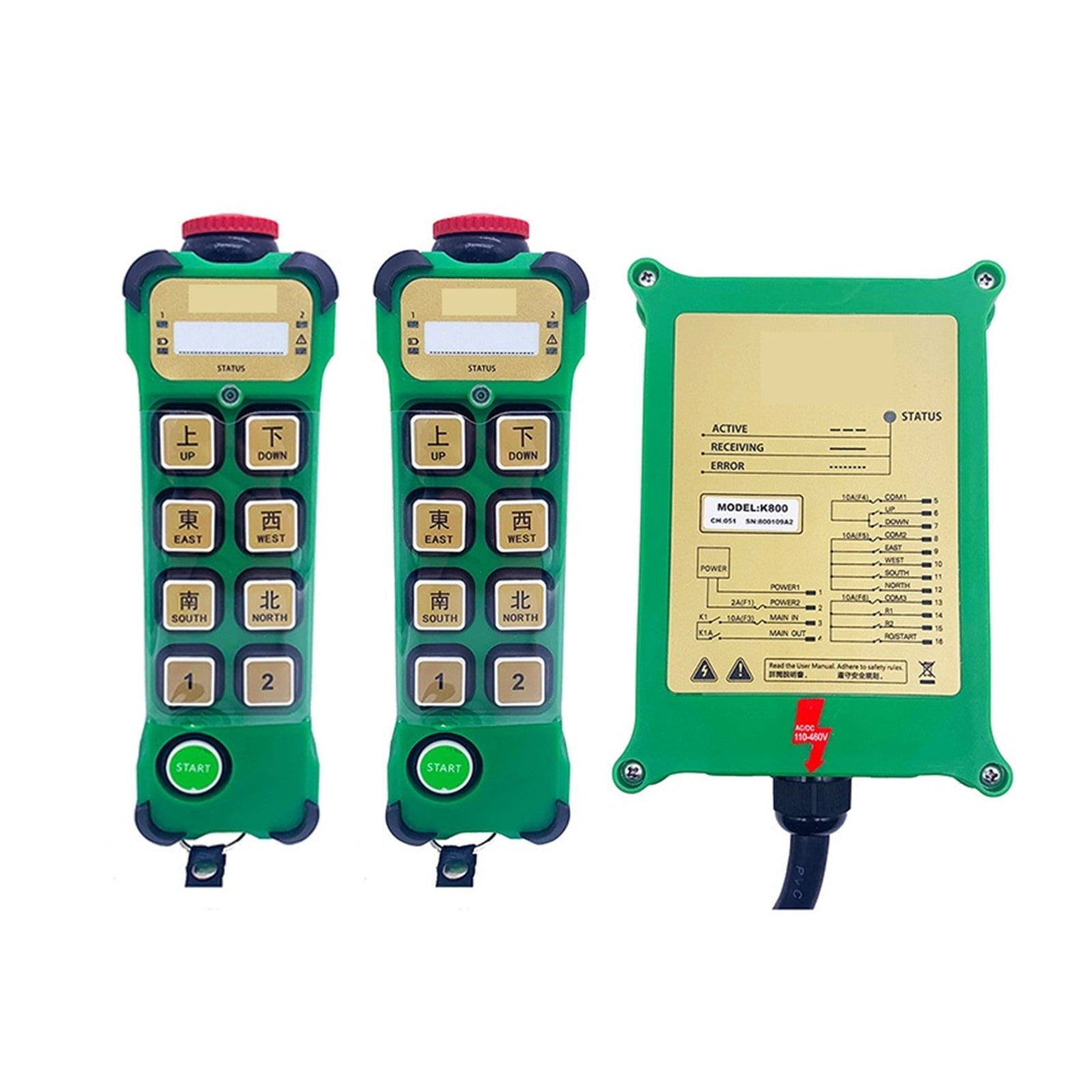 8 Buttons Single Speed Industrial Wireless Radio Crane Remote Control Switches Hoist Track Crane ...