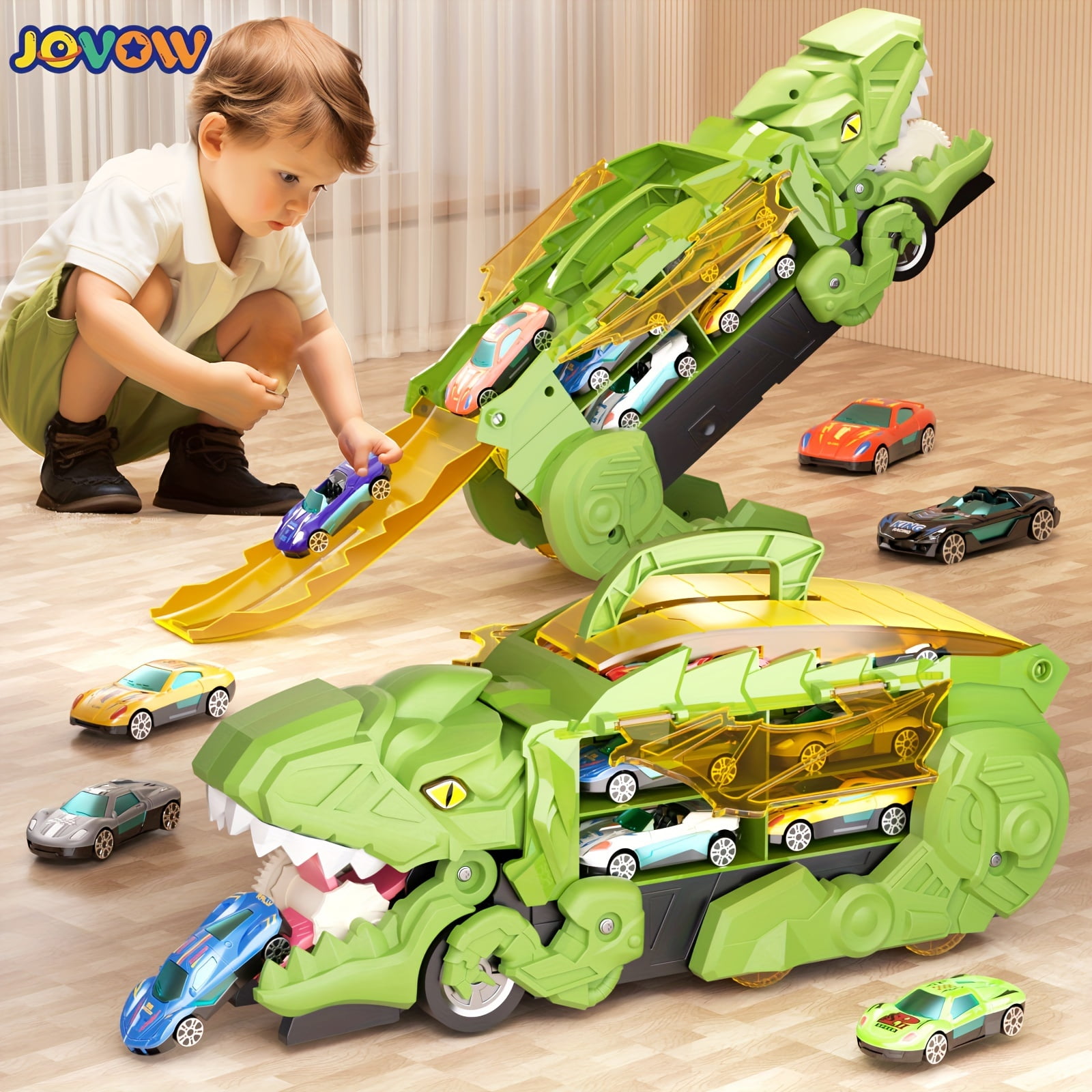8 Cars, Deformable and Foldable, Tyrannosaurus Rail Car, Dinosaur ...