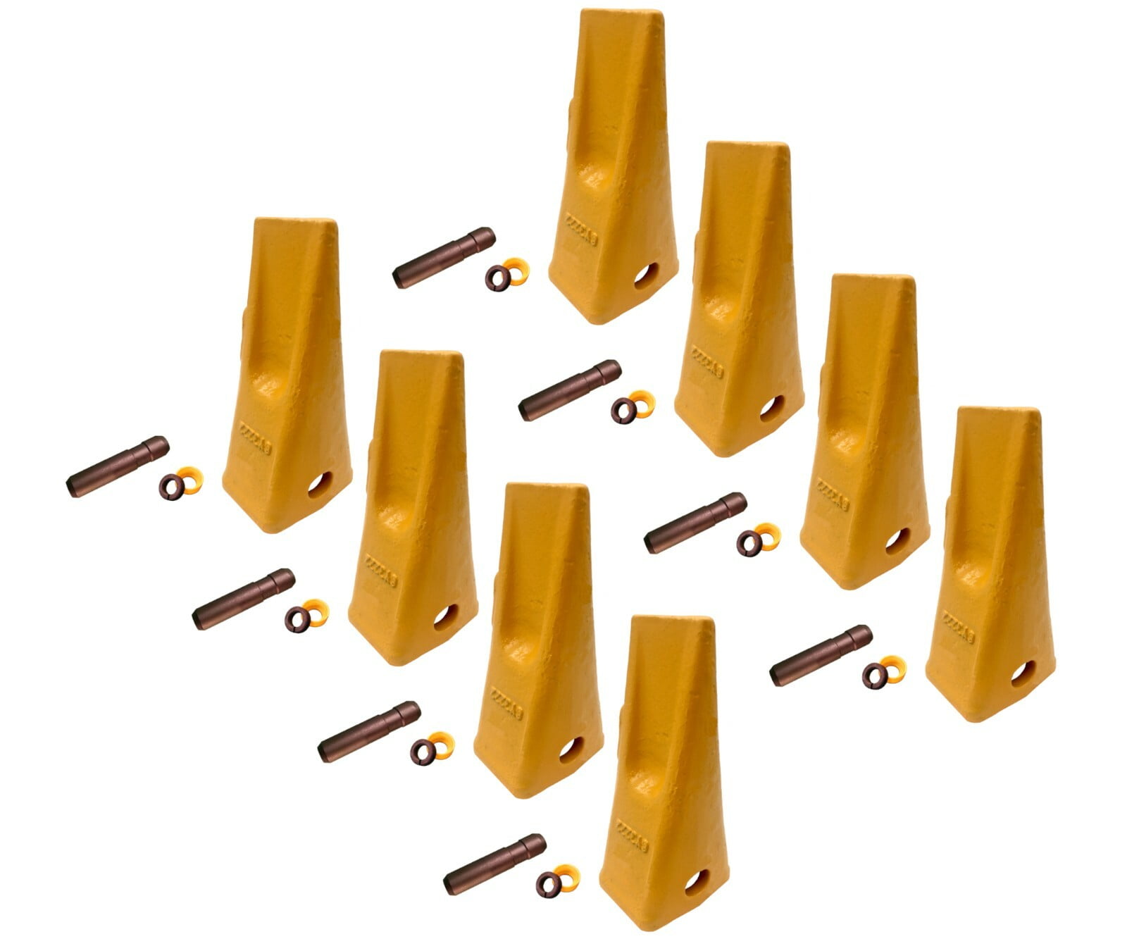 8 - Cat J225 Style Backhoe Bucket Dirt Teeth with Pins and Retainers ...