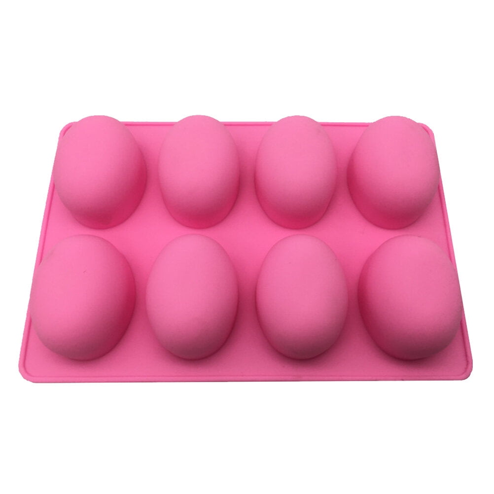 8 Cavities Oval Egg Shape Silicone Mold DIY Easter Eggs Cake Fondant ...
