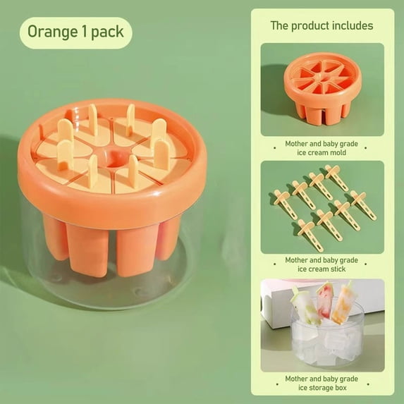 8-Cavity Reusable Popsicle Mold, BPA-Free Plastic Ice Pop Maker with ...