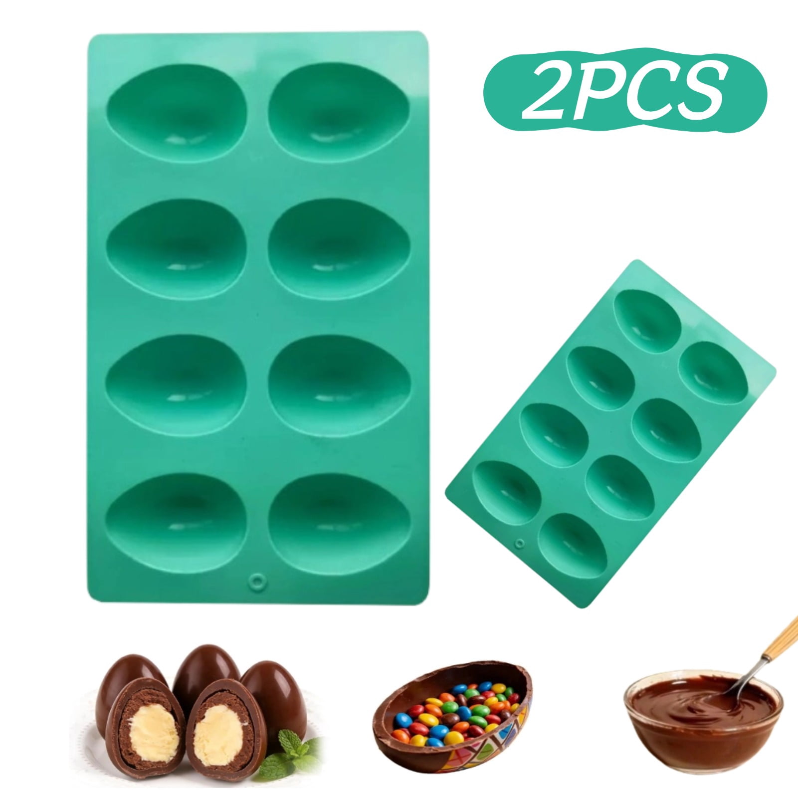 8-Cavity Semi Sphere Silicone Molds Non-Stick & Half Sphere Silicone ...