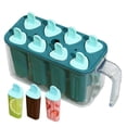 8 Cavity Silicone Ice Cream Freeze Tray Reusable BPA Free Ice Pop Maker ...